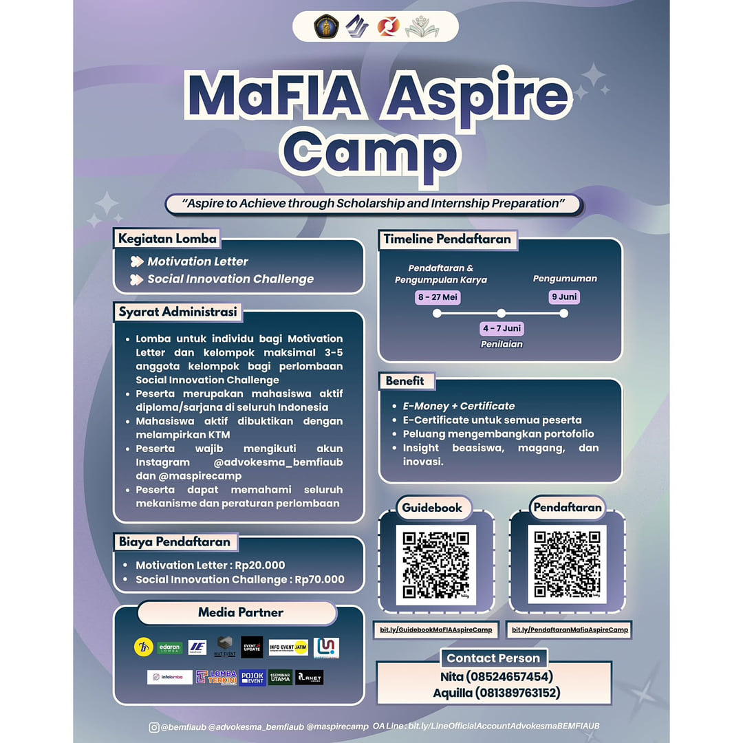 MaFIA Aspire Camp - Lomba Motivation Letter & Social Innovation ...